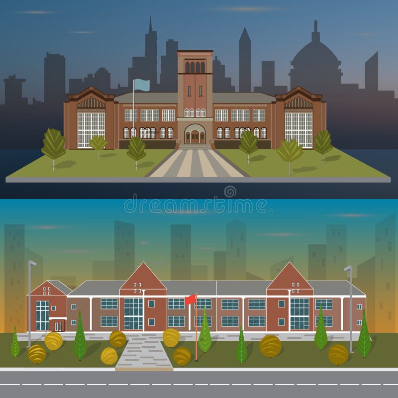 Building and high school stock vector. Illustration of learning - 72440138