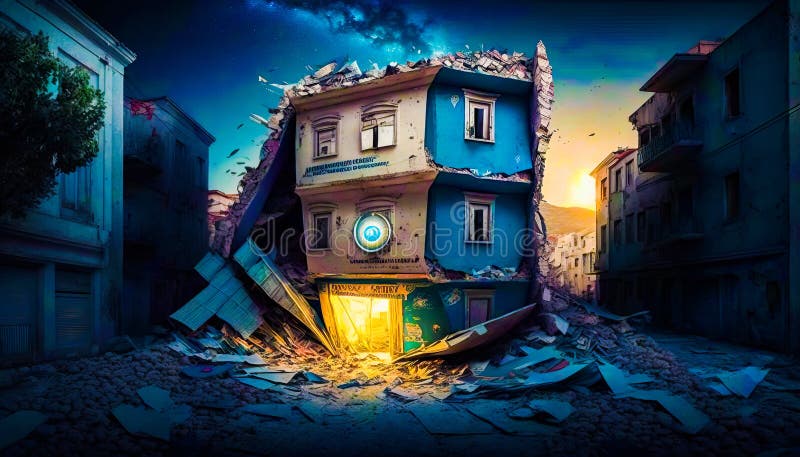 Building with Hole in the Middle of it. Generative AI Stock ...