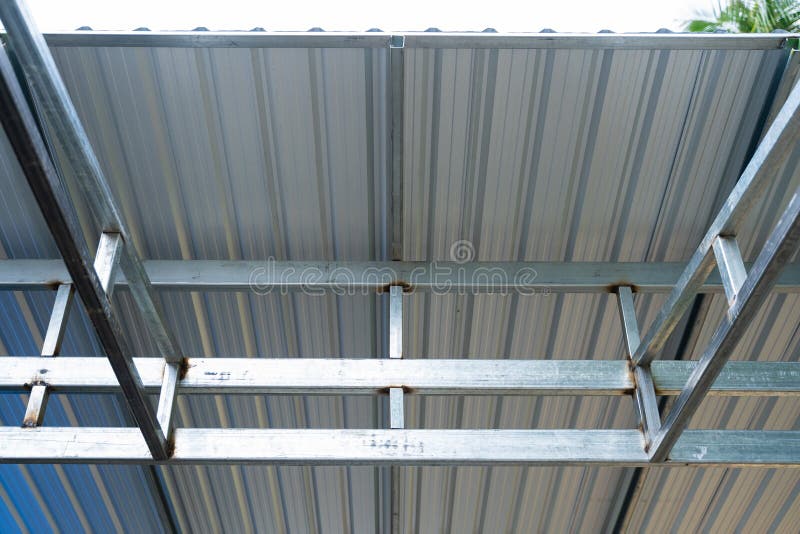 Building Home with Aluminum Roof Stock Image - Image of construction ...