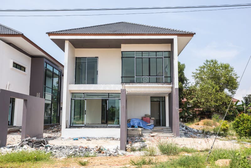 Building home editorial stock image. Image of land, construction - 45977009