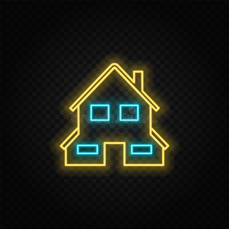 Building, Home Neon Vector Icon. Vector Transparent Background Stock ...