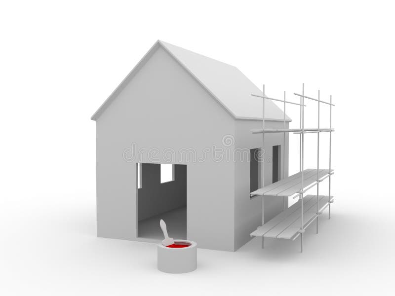 Building a house stock illustration. Illustration of architecture ...