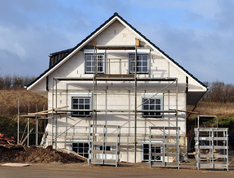 Building house stock image. Image of construction, blue - 9672799