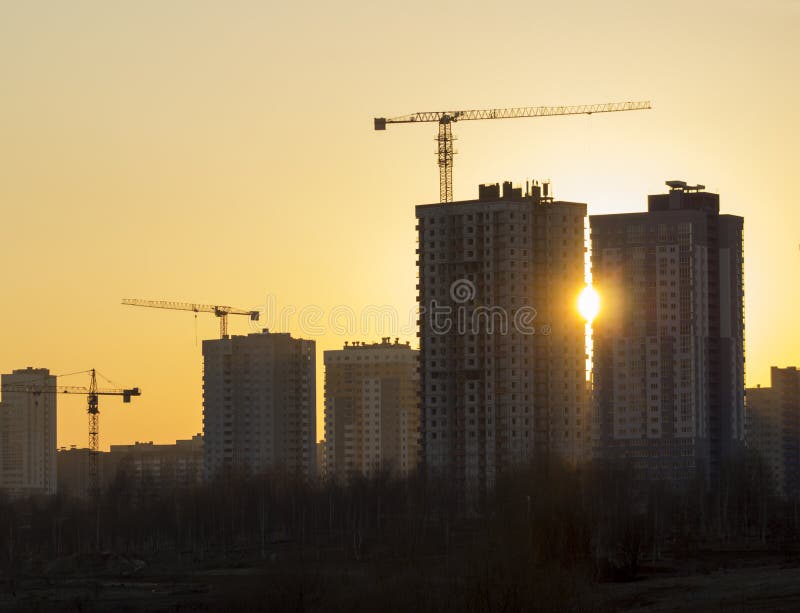 Building stock image. Image of crane, setting, house - 52102053