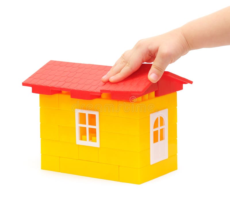 Building a House from Blocks Stock Image - Image of child, construction ...