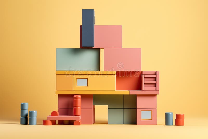 Building House, Concept of Modular Design Stock Illustration ...