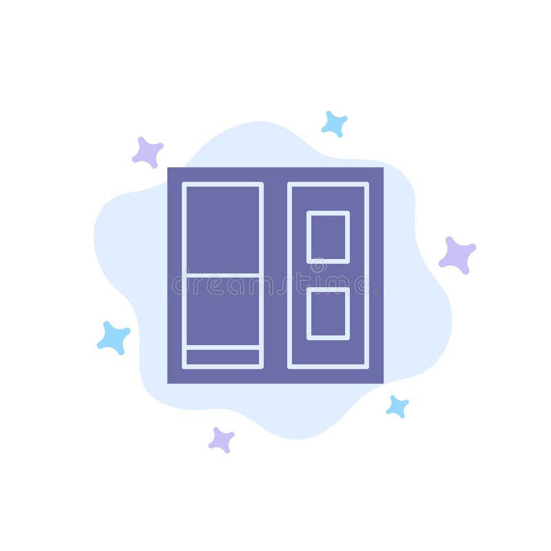 Building, House, Door Blue Icon on Abstract Cloud Background Stock ...