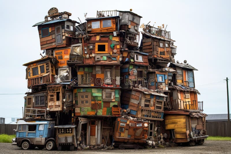 Building House from Garbage, Concept of Sustainable Construction Stock ...