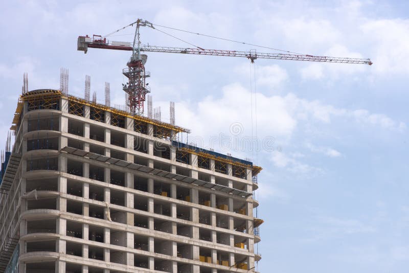 Construction of a Multi-storey Building. Construction Crane Editorial ...