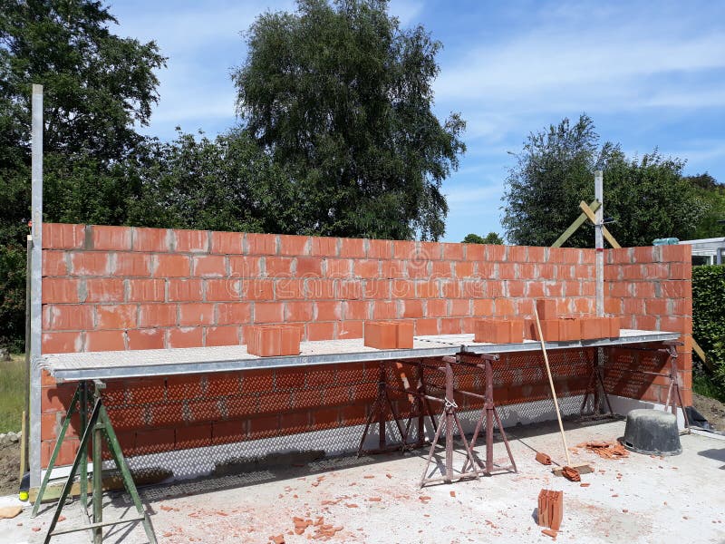 Building a House Laying Bricks Stock Image - Image of cement ...