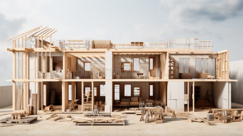 Building House Model. Construction Project Stock Photo - Image of ...