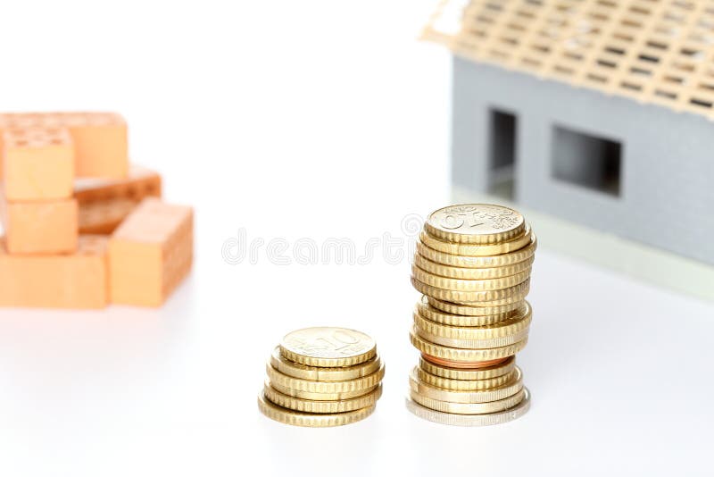 Building a House with Money Stock Image - Image of construction ...