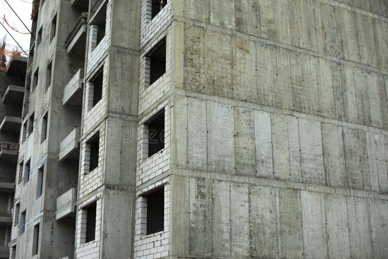Building House. New Building Stock Image - Image of exterior, concrete ...