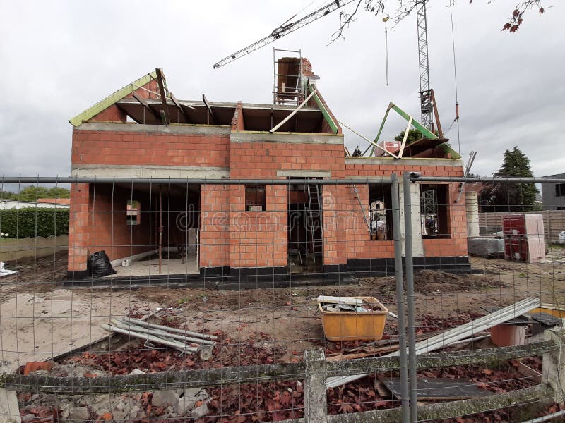 Building a House Out of Bricks Stock Photo - Image of barricade ...