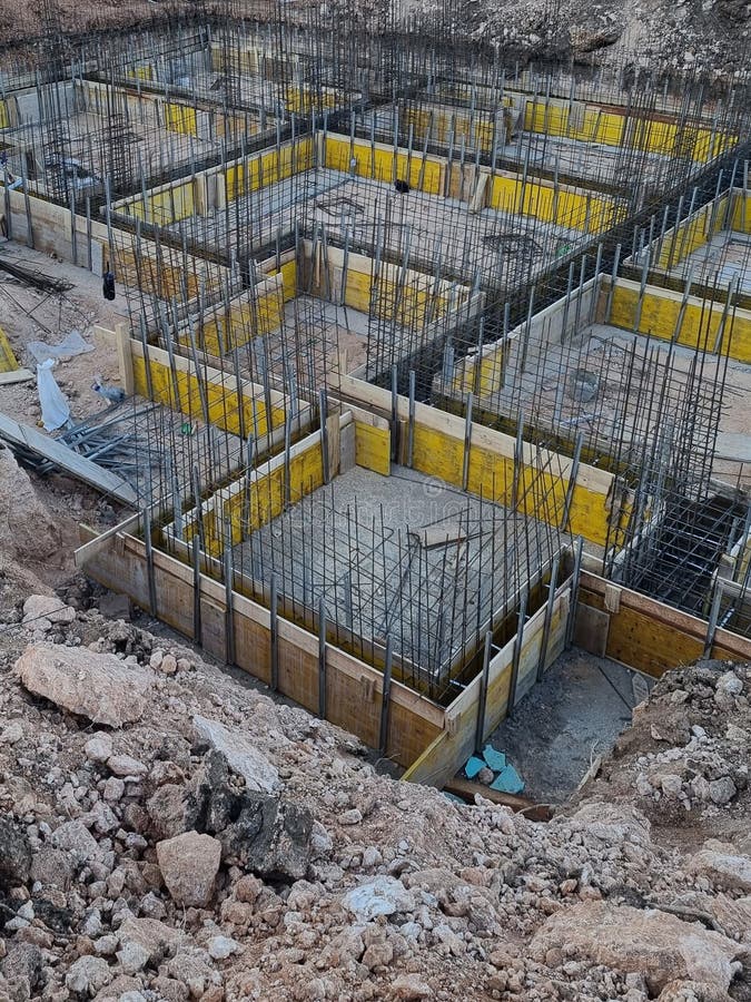 The Starts of House Construction. Foundation. Stock Photo - Image of ...