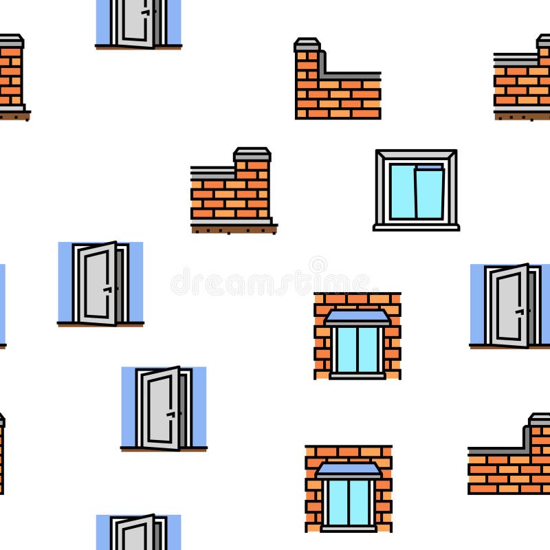 Building House Structure Vector Seamless Pattern Stock Vector ...