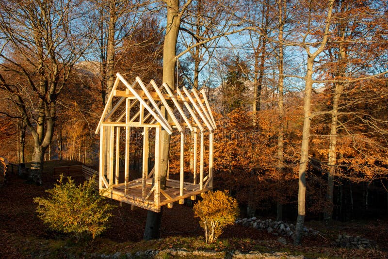 Skeleton of a wooden house stock image. Image of house - 202954245