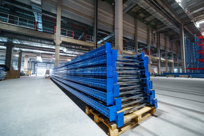 Building a Huge Warehouse with High Racking Stock Image - Image of ...