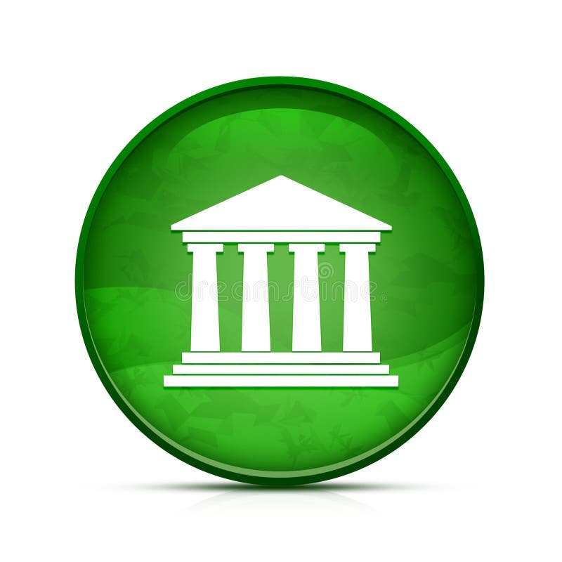Building Icon on Classy Splash Green Round Button Illustration Stock ...