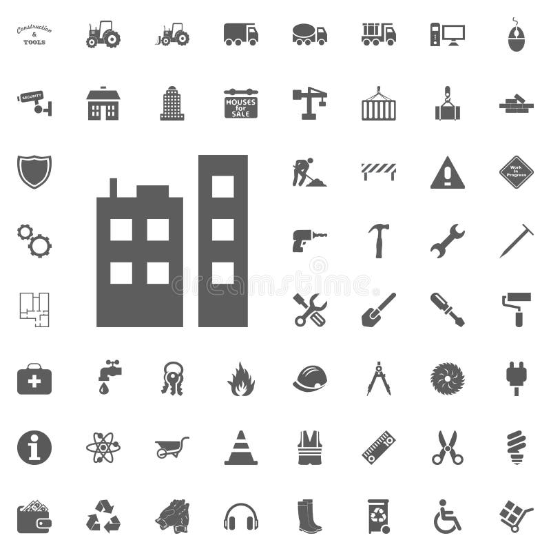 Building Icon. Construction and Tools Vector Icons Set Stock ...