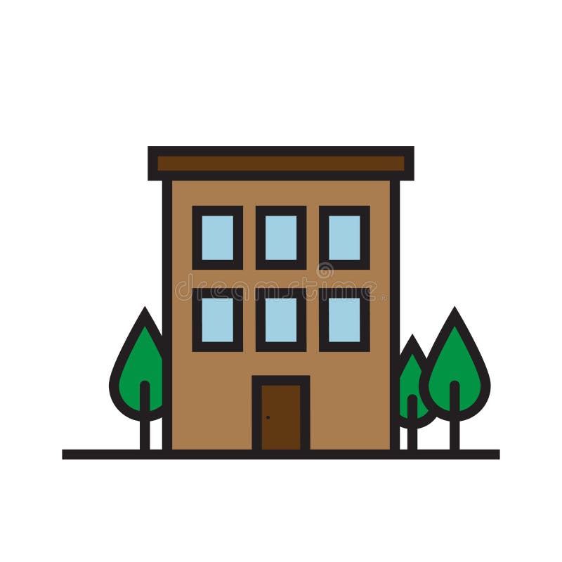 Building Icon in Flat Design Style, Vector Illustration Stock Vector ...