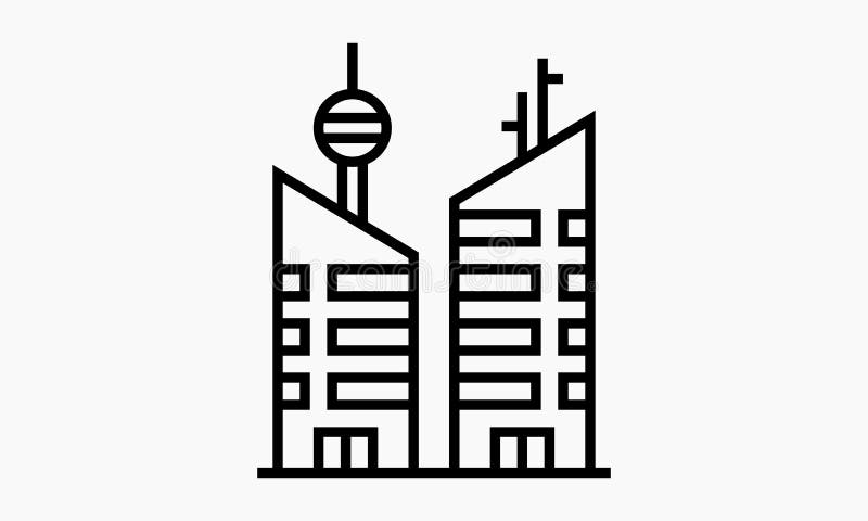 Building Icon on White Background Vector Illustration Stock ...