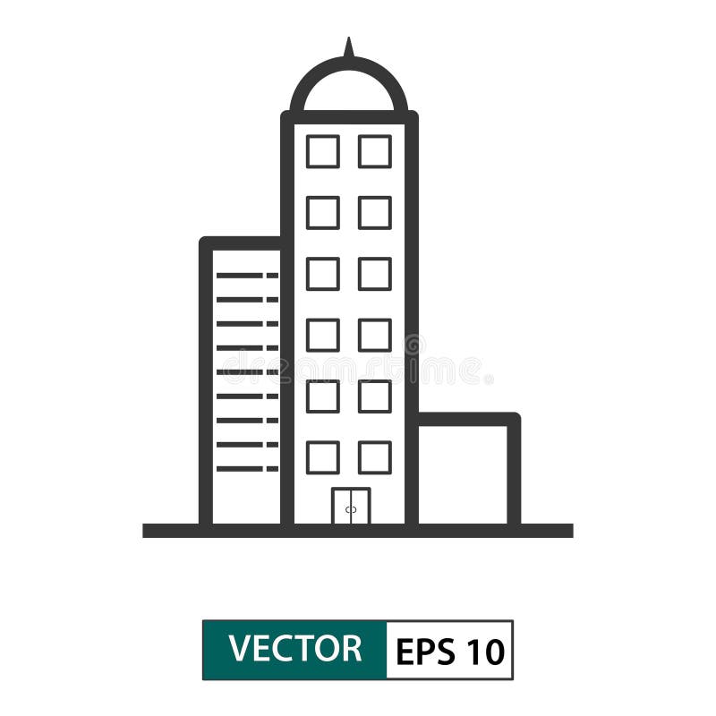 Building Icon. Outline Style. Vector Illustration EPS 10 Stock ...