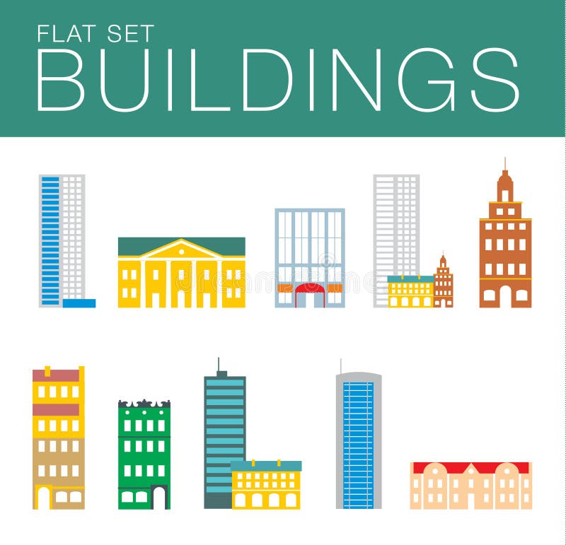 Building Icon Set. Abstract Architecture Stock Vector - Illustration of ...