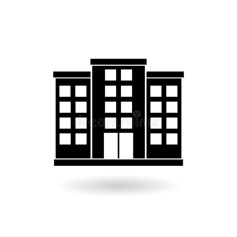 Building Icon with Shadow Isolated on White Background Stock Vector ...