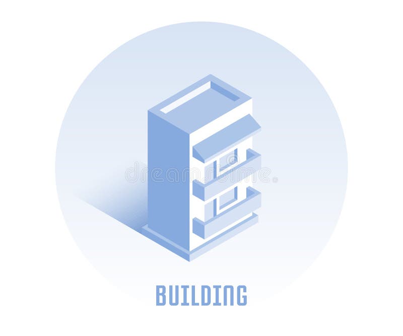 Building Icon. Vector Illustration in Flat Isometric 3D Style Stock ...
