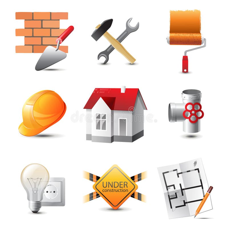 Vector Homebuilding & Renovating Icon Set. Part 3 Stock Vector - Illustration of development ...