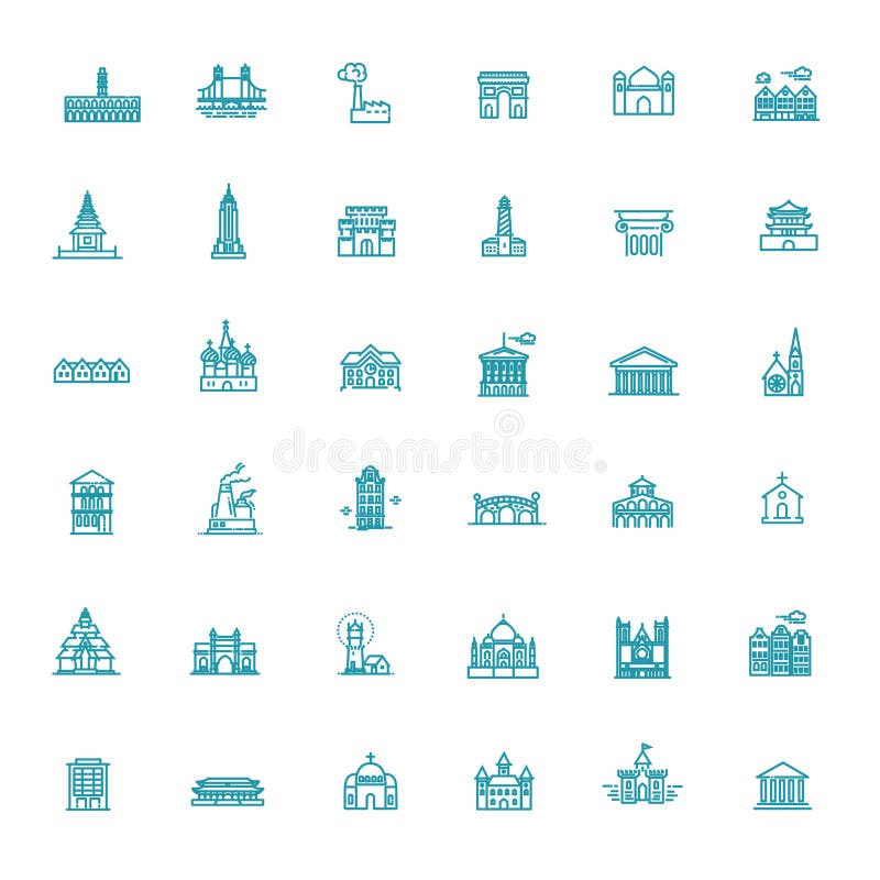 Building Icons Set, Government Stock Vector - Illustration of ...