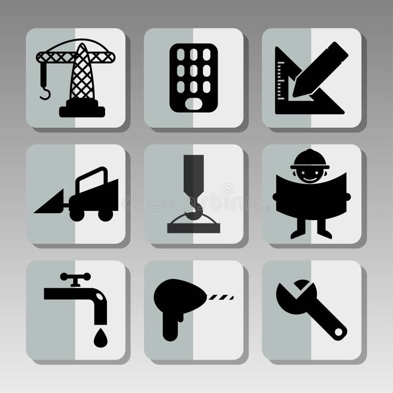 Building icons 4 stock vector. Illustration of interface - 58851966