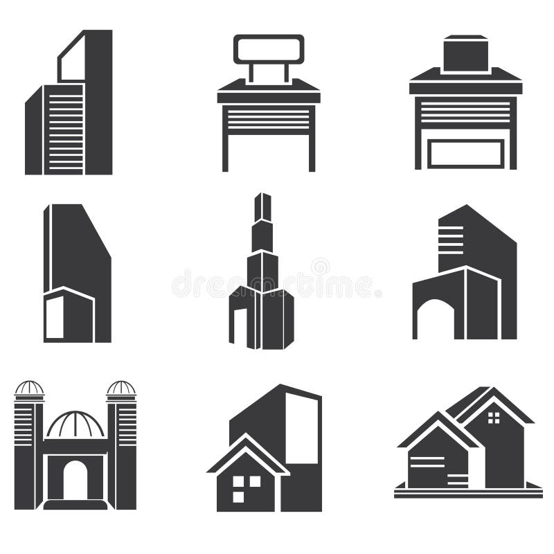 Building icons stock vector. Illustration of property - 36445861