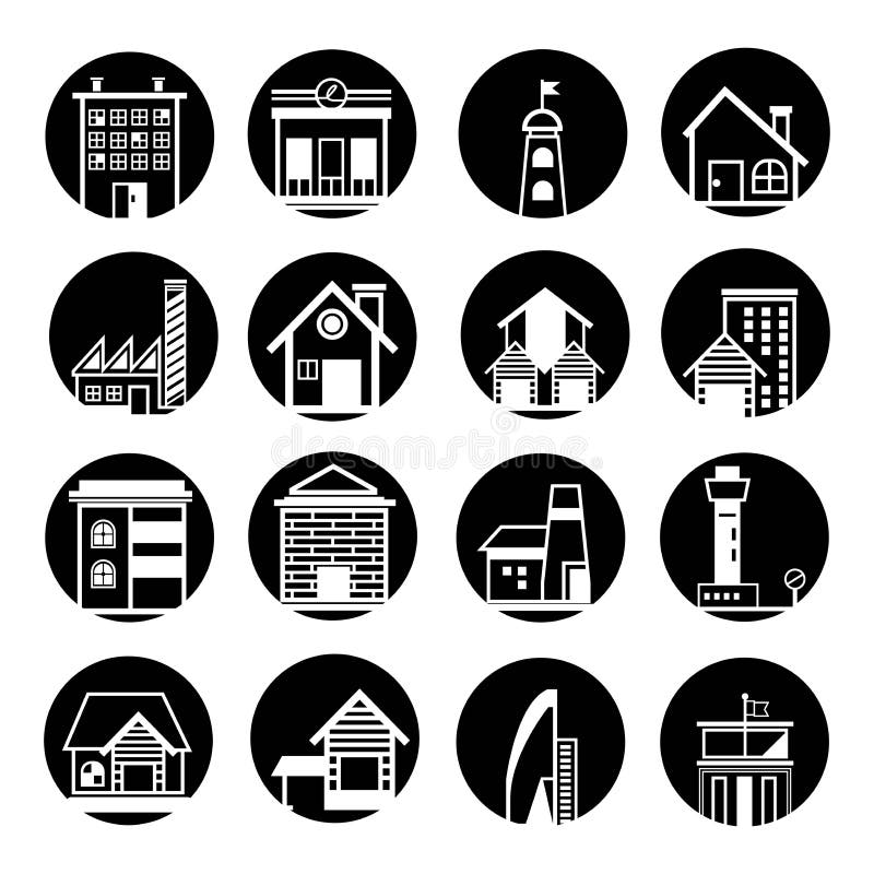 Building icons stock illustration. Illustration of lighthouse - 75569017