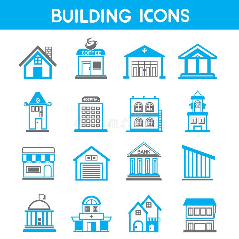 Building icons stock illustration. Illustration of mall - 40849266