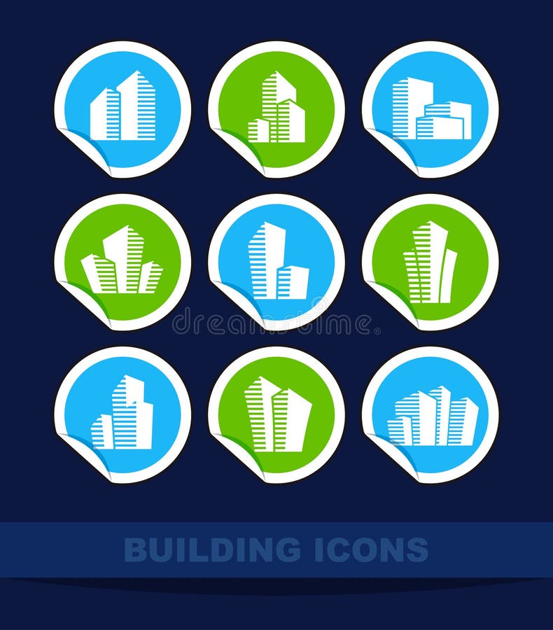 9 Building Tone Blue Sky Logo Stock Vector - Illustration of icon ...