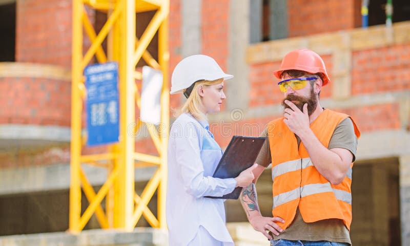 Building Industrial Project. Construction Industry Concept. Discuss ...