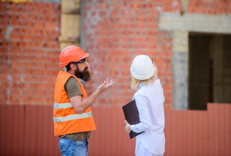 Building Industrial Project. Discuss Progress Project. Construction ...