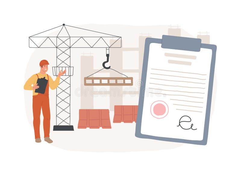 Building Industry License Isolated Concept Vector Illustration. Stock ...