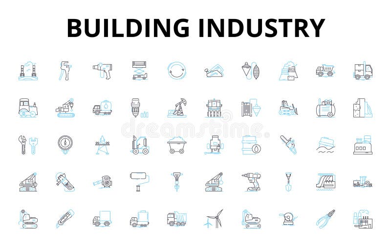 Building Industry Linear Icons Set. Architecture, Construction, Design ...
