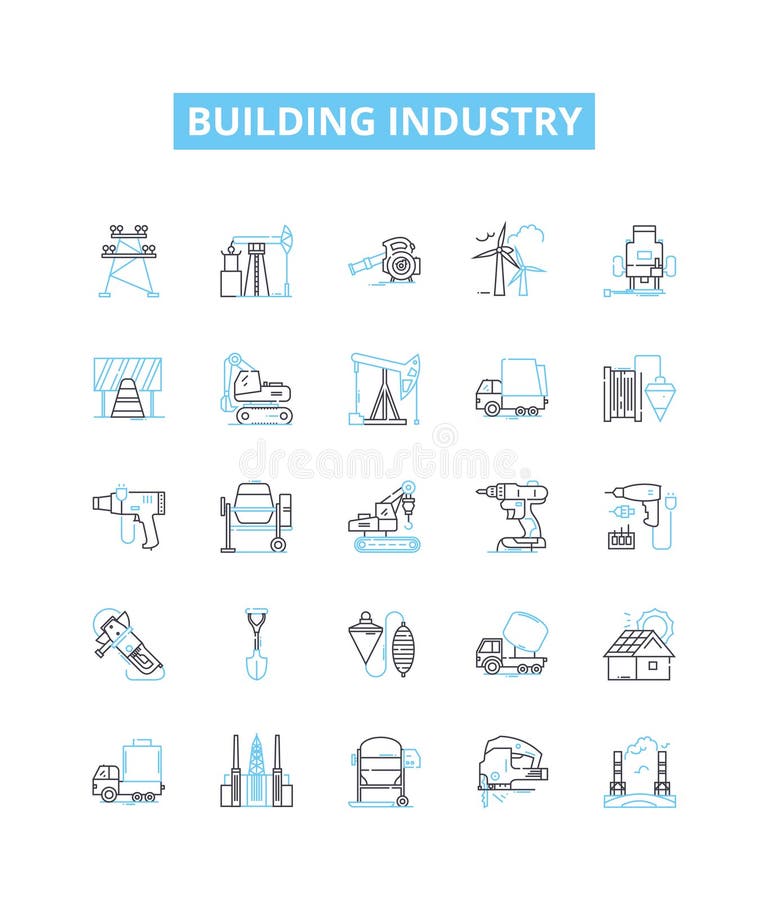 Building Industry Vector Line Icons Set. Construction, Architecture ... Building Industry Vector Line Icons Set. Construction, Architecture ...