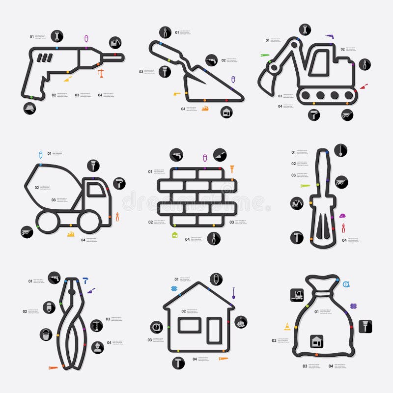 Building infographic stock vector. Illustration of color - 58348451