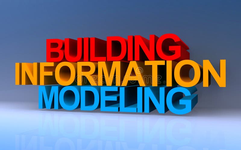 Building Information Modeling on Blue Stock Illustration - Illustration ...