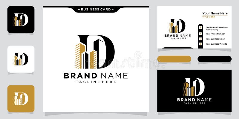 Building with Initial D Letter Monogram Logo Design Stock Vector ...