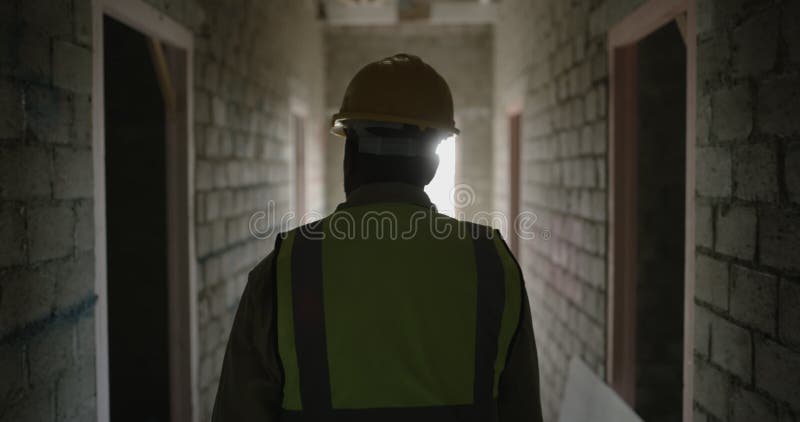 Building Inspection, Construction Site or Contractor Walking for ...