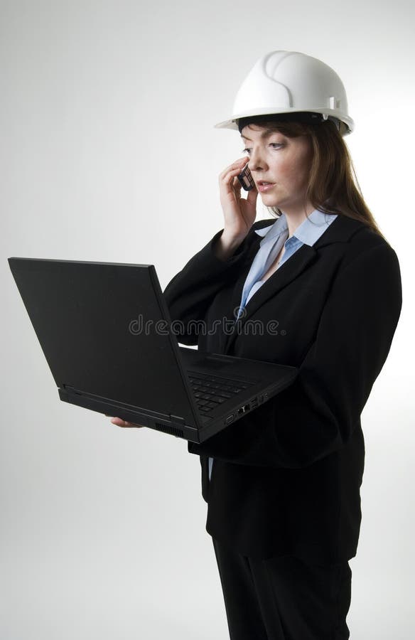 Building inspector stock image. Image of young, phone - 13783549