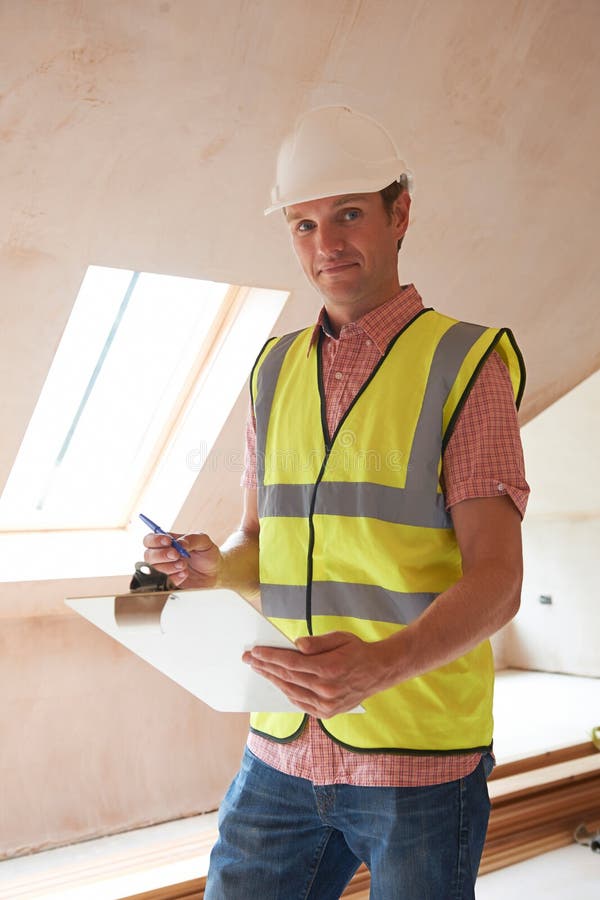 Building Inspector Looking at New Property Stock Photo - Image of ...