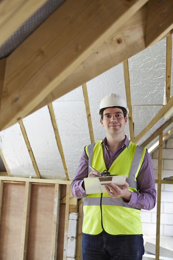 Building Inspector Looking at New Property Stock Image - Image of ...