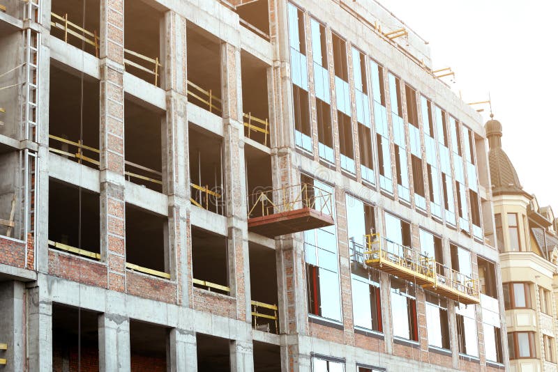 Building with Installed Windows Stock Image - Image of equipment ...